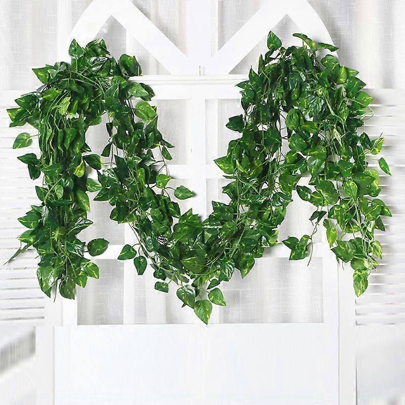 Artificial Plant Creeper Silk Green Leaves Rattan for Home Decor ...