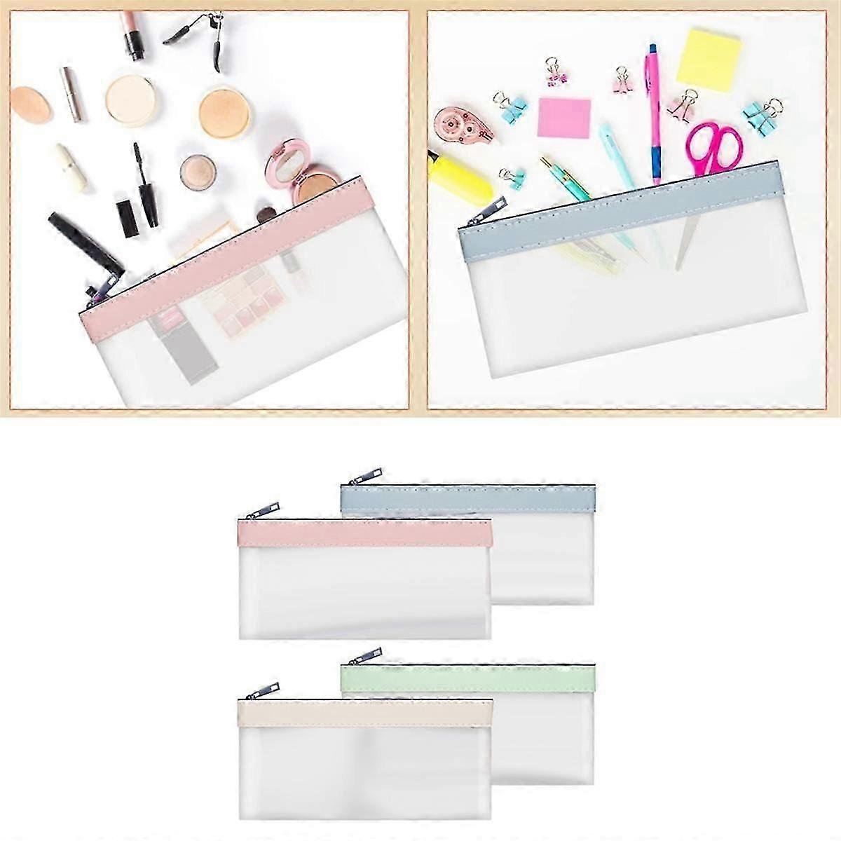 4 Pieces Money Bags with Zipper, Cash Envelopes,Money Pouch, Clear Bank ...