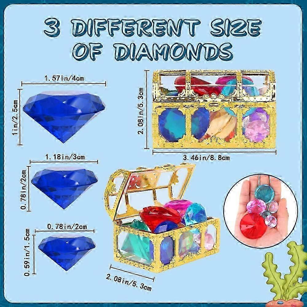 Diving Gem Pool Toys 10 Colorful Big Diamond Gem with Treasure Pirate ...