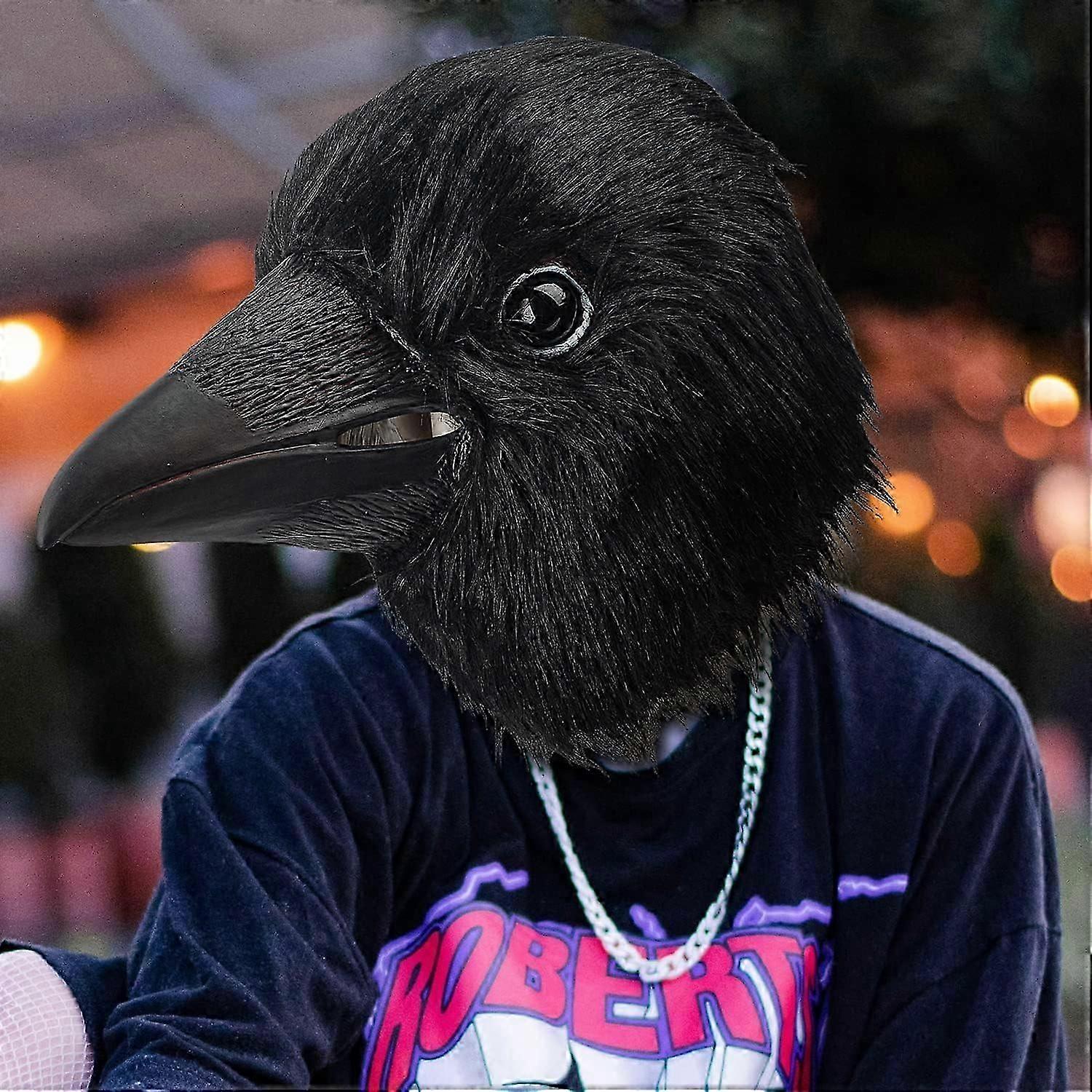 Black Crow Mask Raven Mask Animal Latex Full Head Realistic Masks For ...
