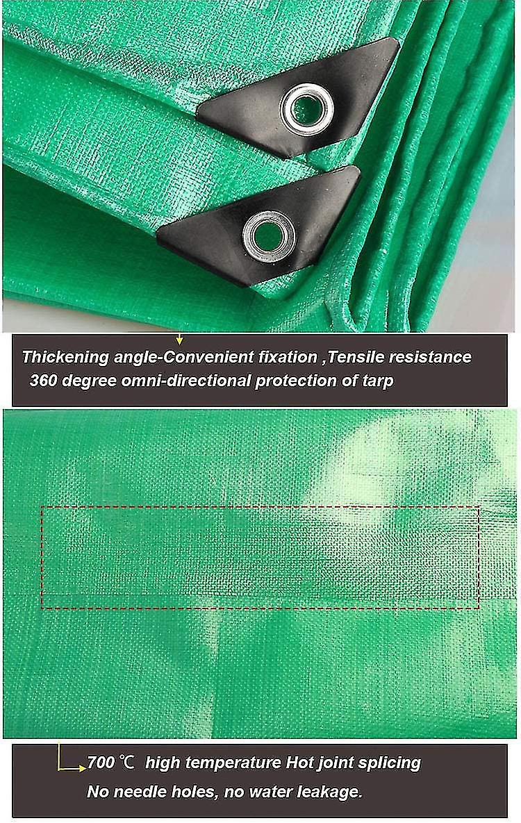 Heavy Duty Tarp Tarpaulin Reinforced Eyelets Thick 2m X 2m Pe Tarpaulin Waterproof Green Tarp ...