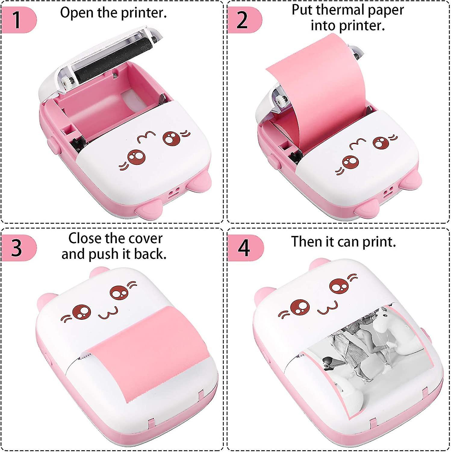 Mini Thermal Photo Printer Pocket Portable Printer Wireless Pos Thermal ...