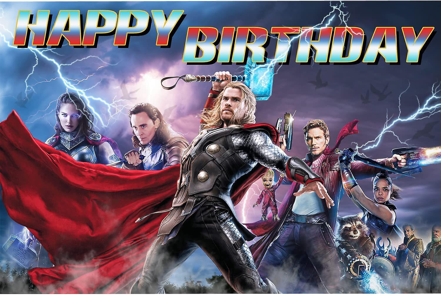 Superhero Movie Thor Odinson Thor 4 Balloons Spiral Birthday Banners ...