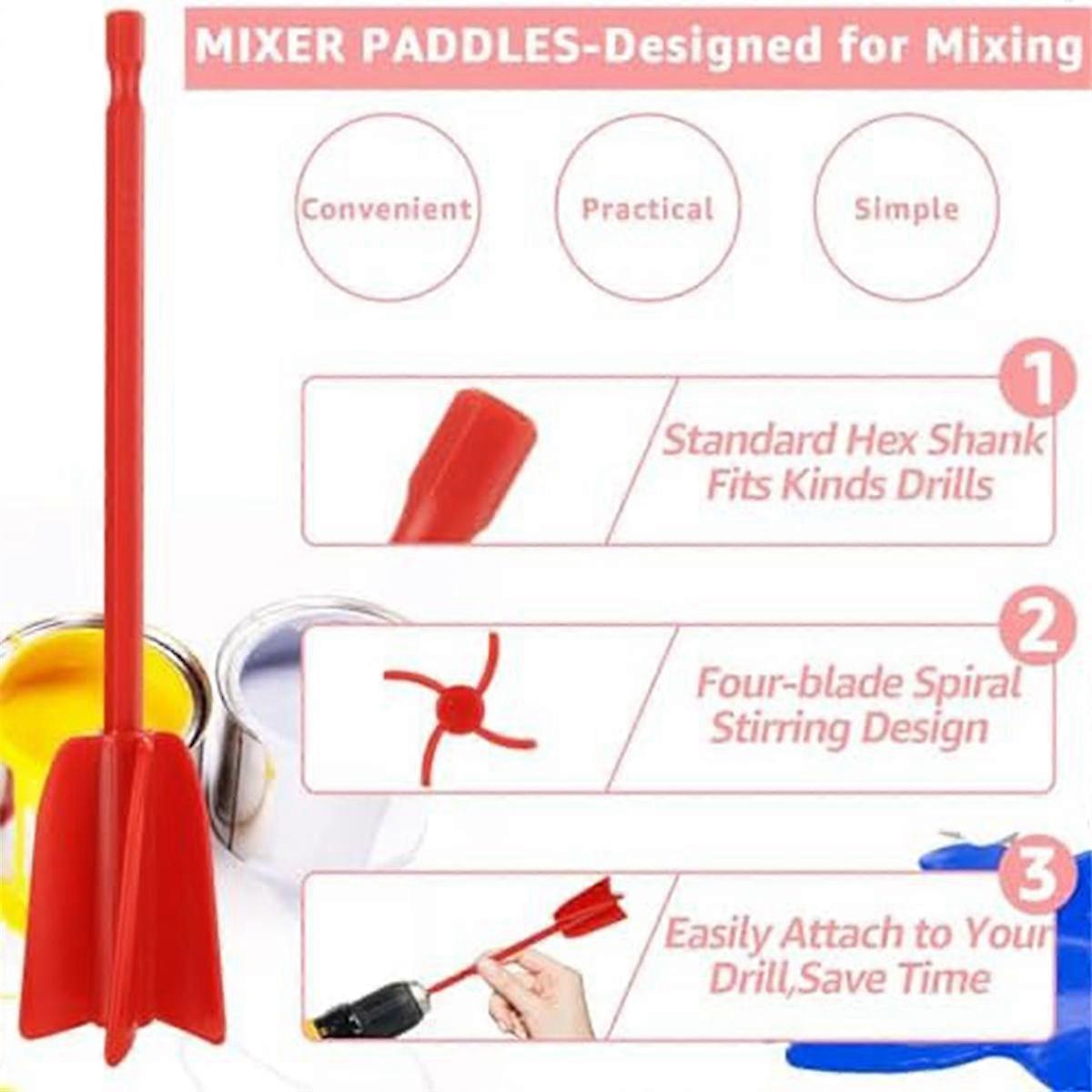 20Pcs Paint Mixer Drill Attachment, Paint Stirrer for Drill,Helix Paint Mixer Resin Mixer Epoxy ...