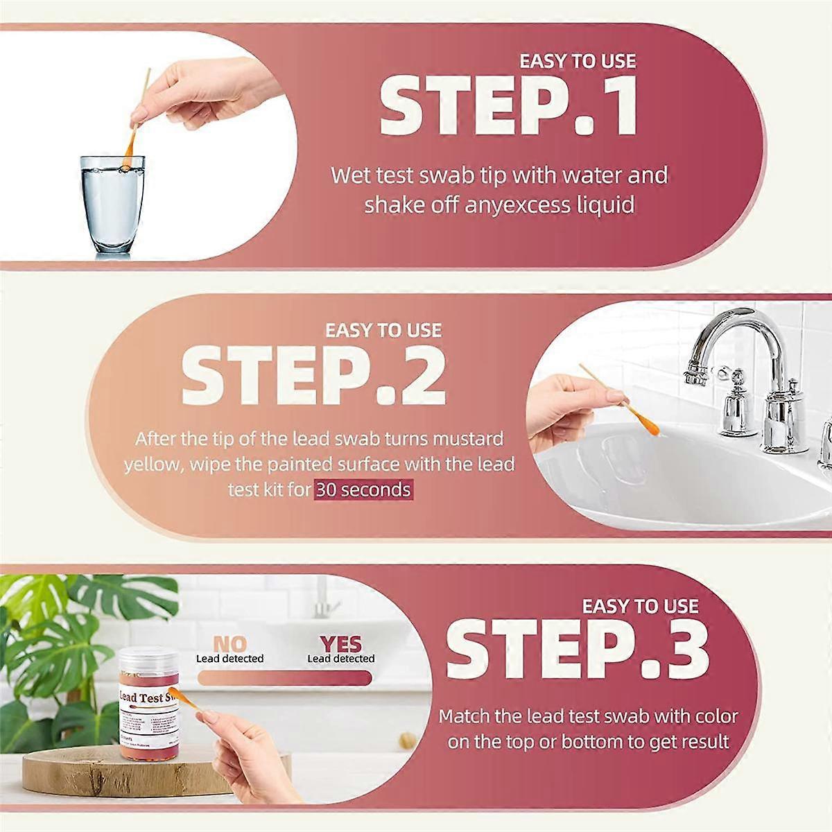 Lead Test Kit Swabs - Lead Paint Test Kit, Lead Check Swab Use, Test ...