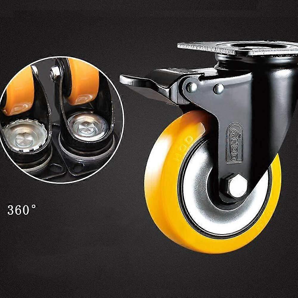 Heavy Duty 150mm Swivel Caster Wheels - Set of 4 Yellow Industrial ...