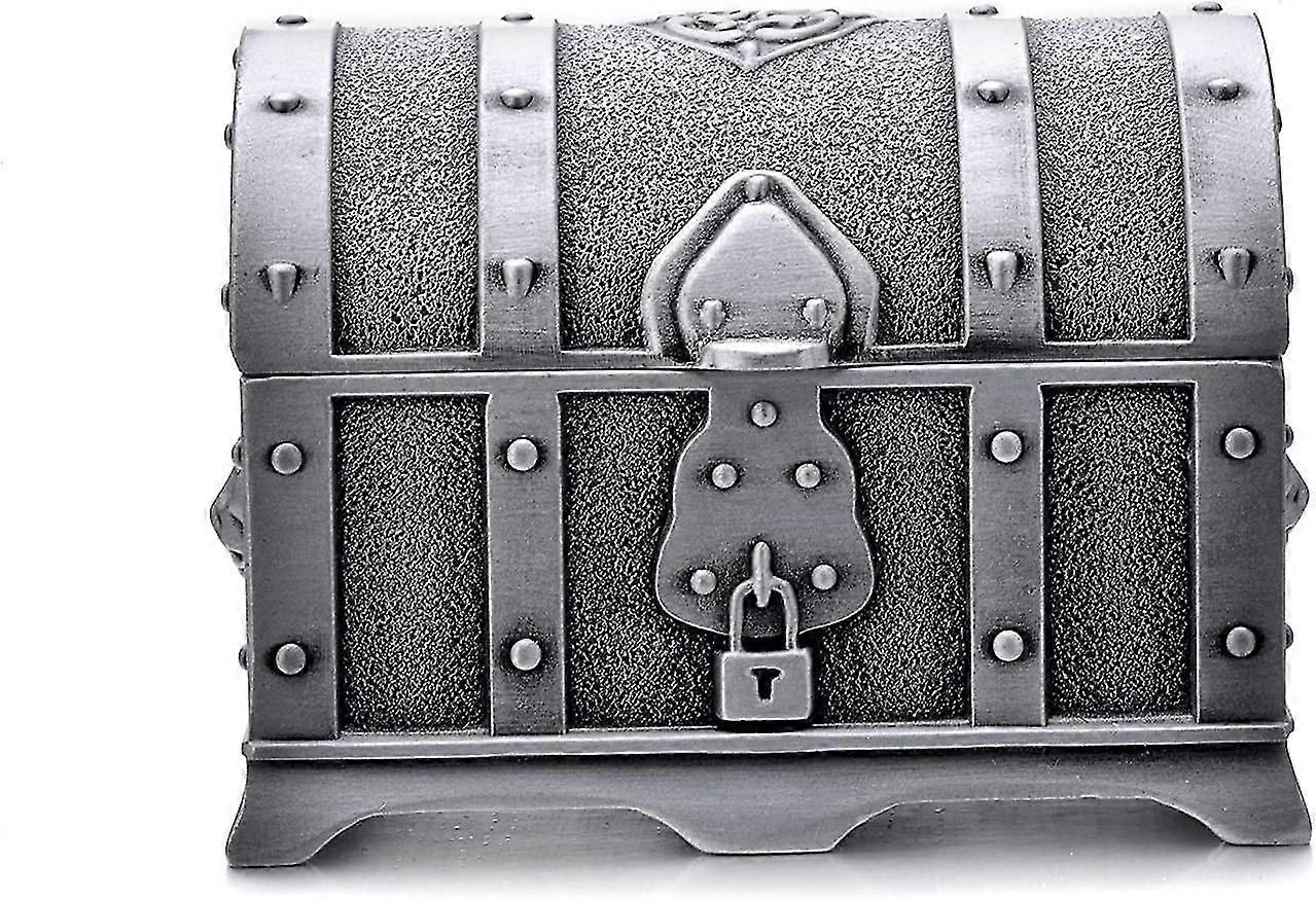 Vintage Metal Treasure Chest Trinket Jewelry Box Gift For Girls ...