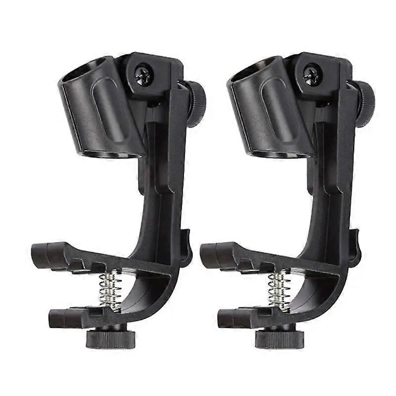 Microphone Stand Mic Clamp Holder Adjustable Clip On Drum for Rim Shock ...