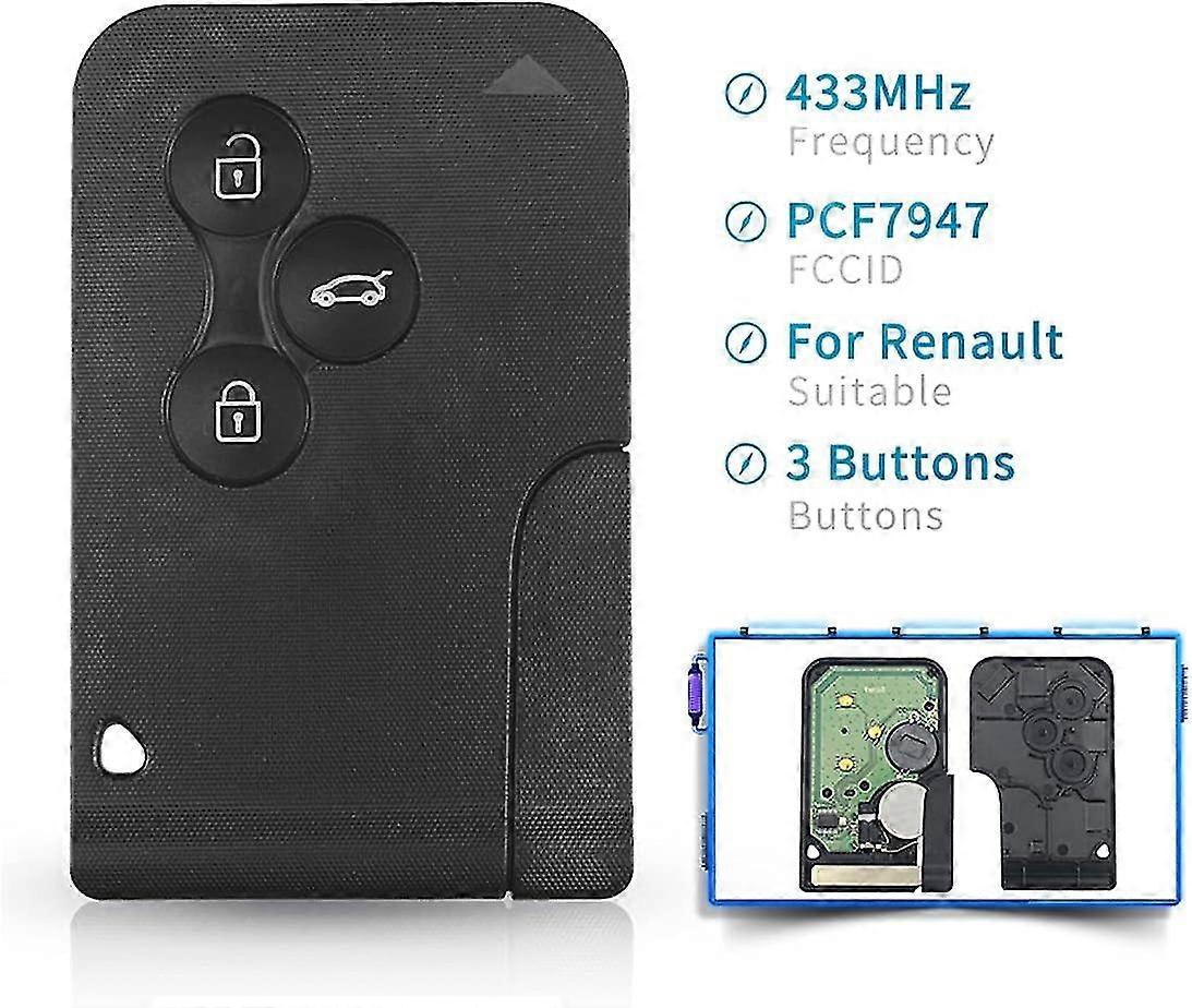 Bilnyckel fjärrkontroll, 3 knappar Key Shell Plip Card Key Smartcard ...