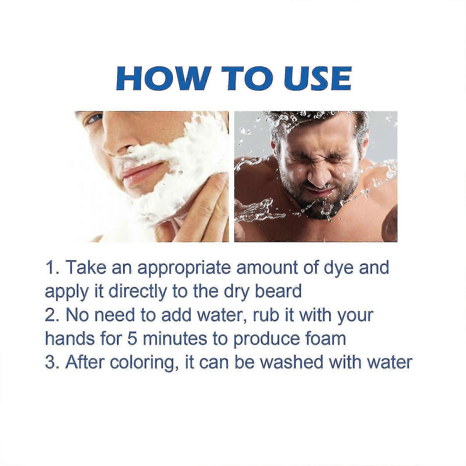 Men Mustache Beard Coloring Natural Look Semi Permanent Beard ...