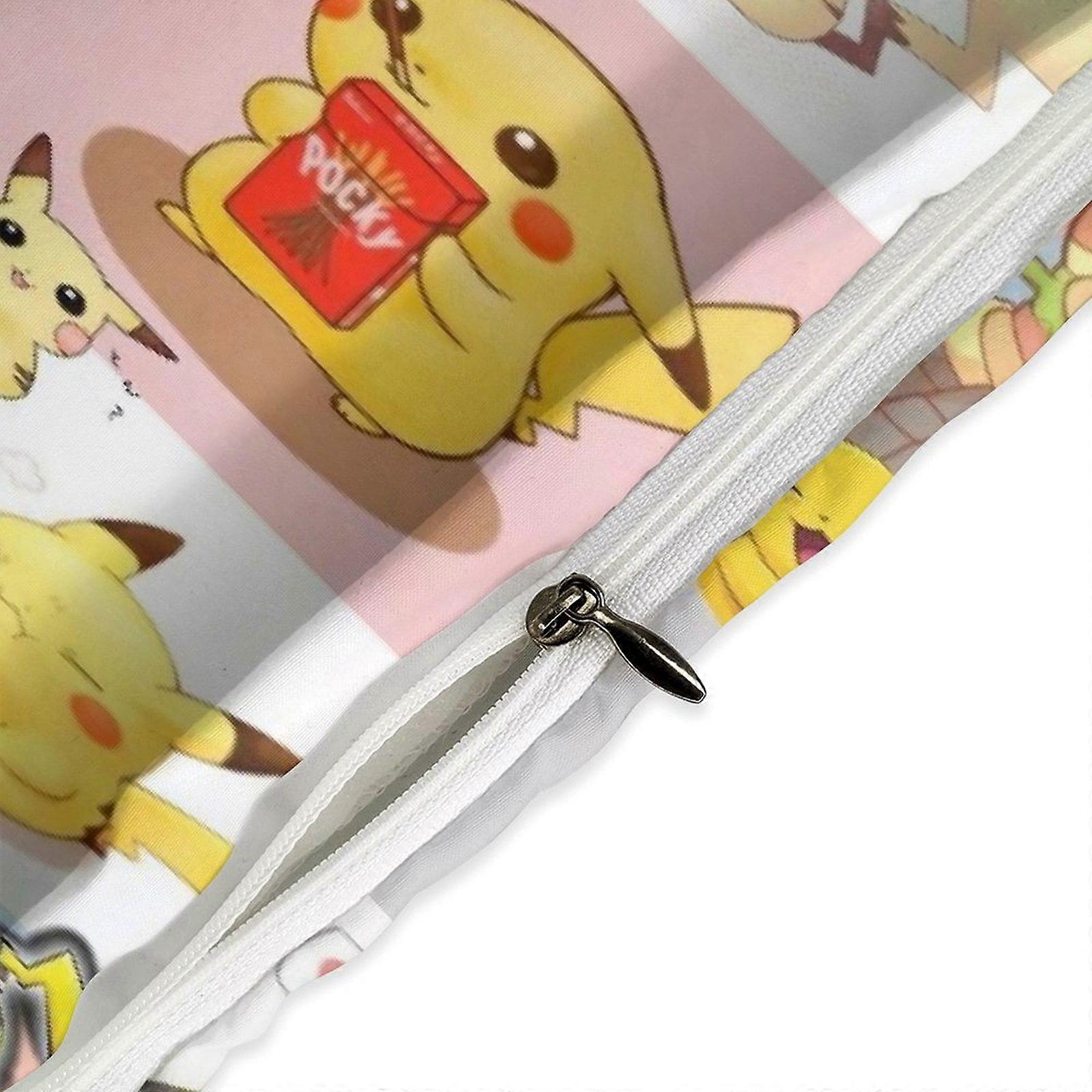 Ez459 Pik_achu Print Bedding Set Pattern Duvet Cove Set 3 Pieces 1 Quilt Cover And 2 Pillowcases ...