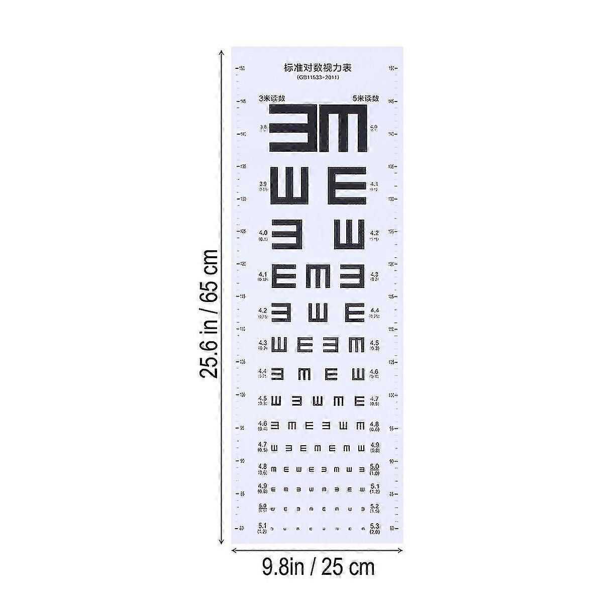 Thick Plastic Eye Chart Visual Testing Chart For Home School Eye Charts ...