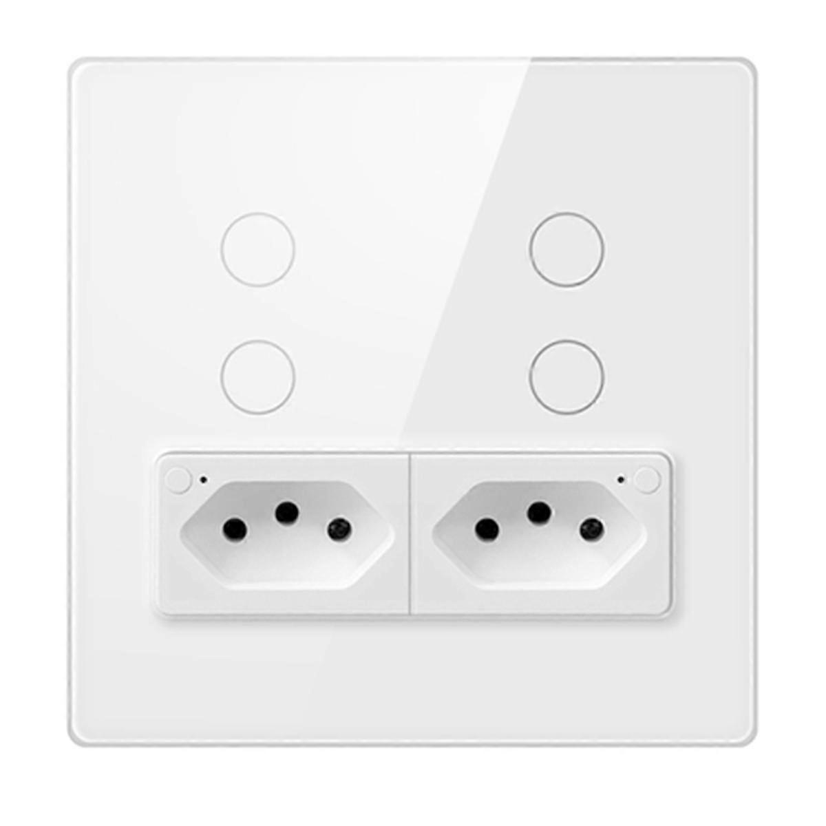 Tuya WiFi Smart Brazil Wall Switch and Socket,Standard Panel 4 Buttons ...