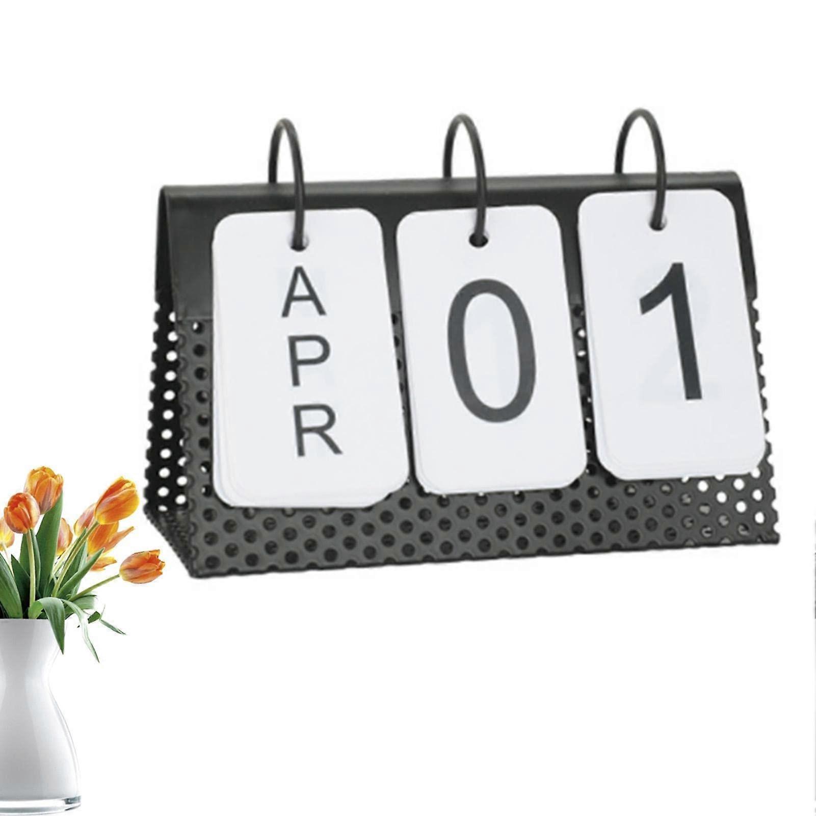 Perpetual flip calendar, vintage desk calendar ornaments Monthly Weekly ...