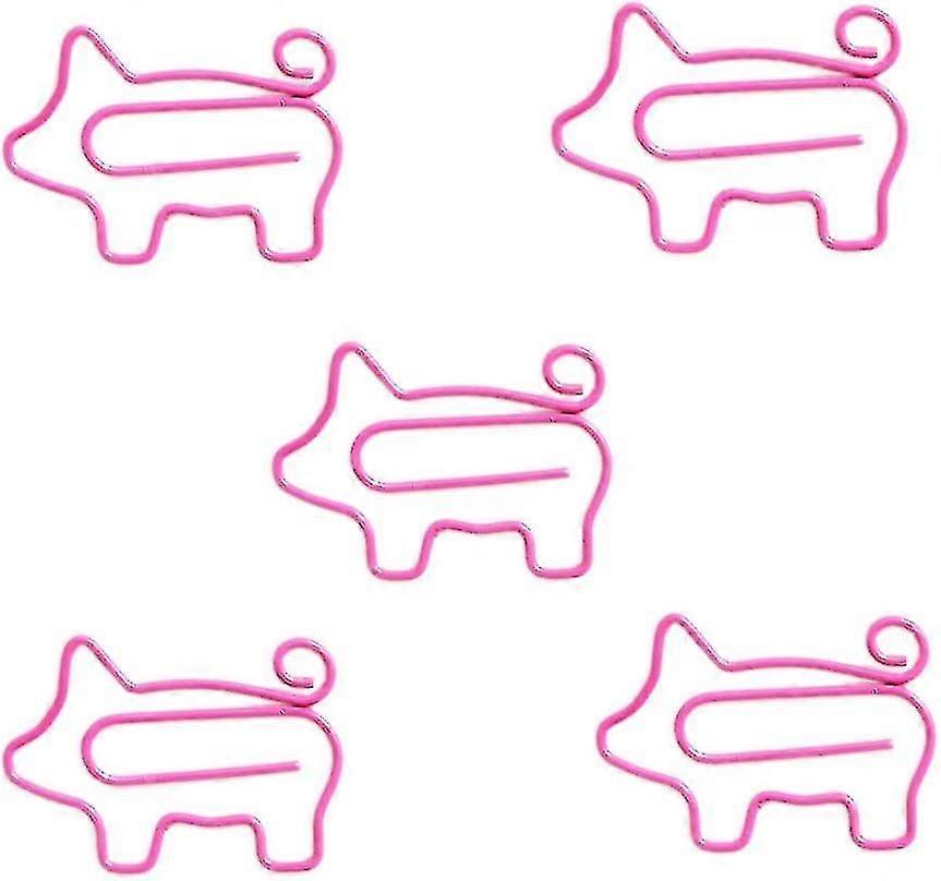 Pink Paper Clips Cute Animal Pig Shaped Bookmark Clips Page Marker For ...