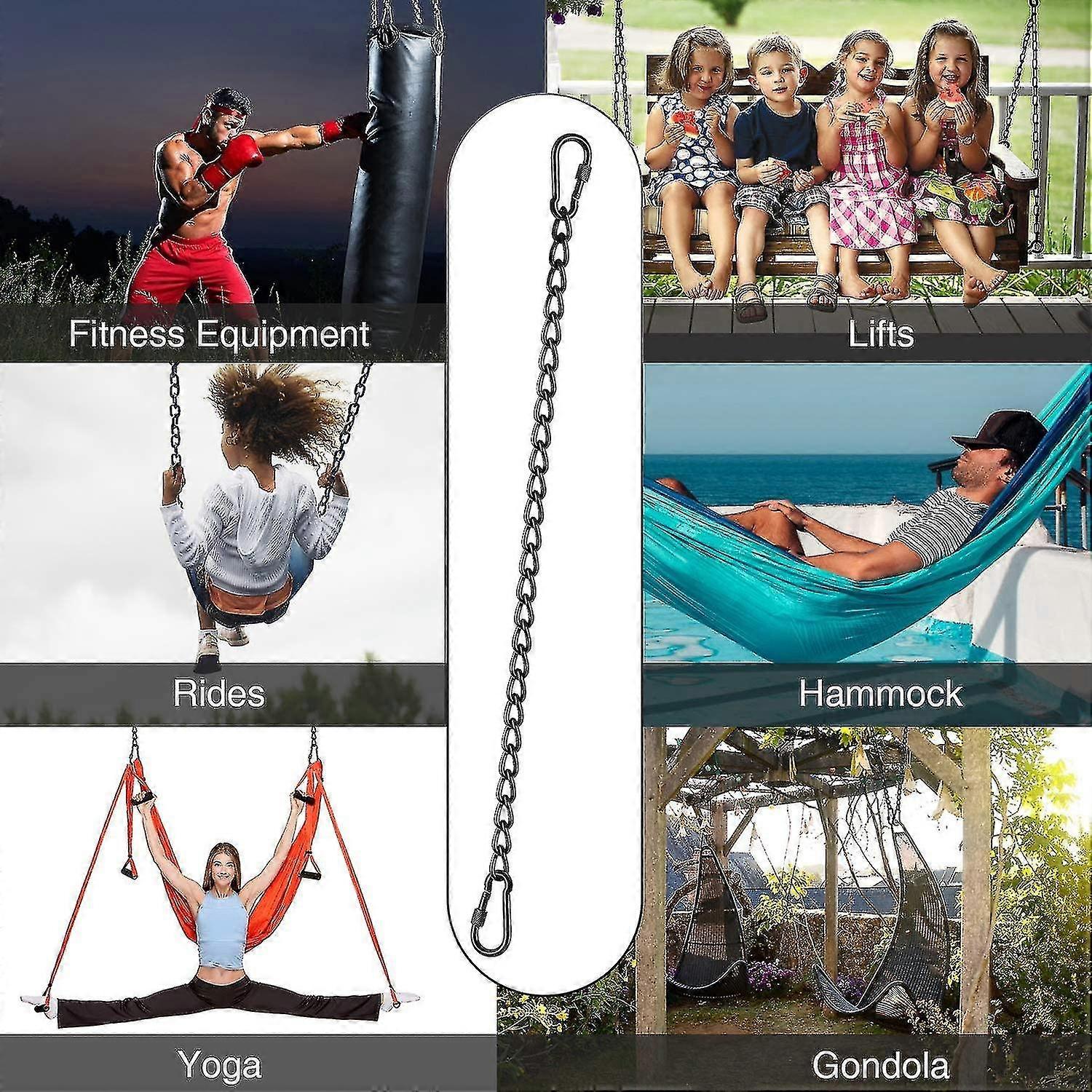 Chain Hanging Kit For Hammock Hanging Chair, With Two Carabiners, Used ...