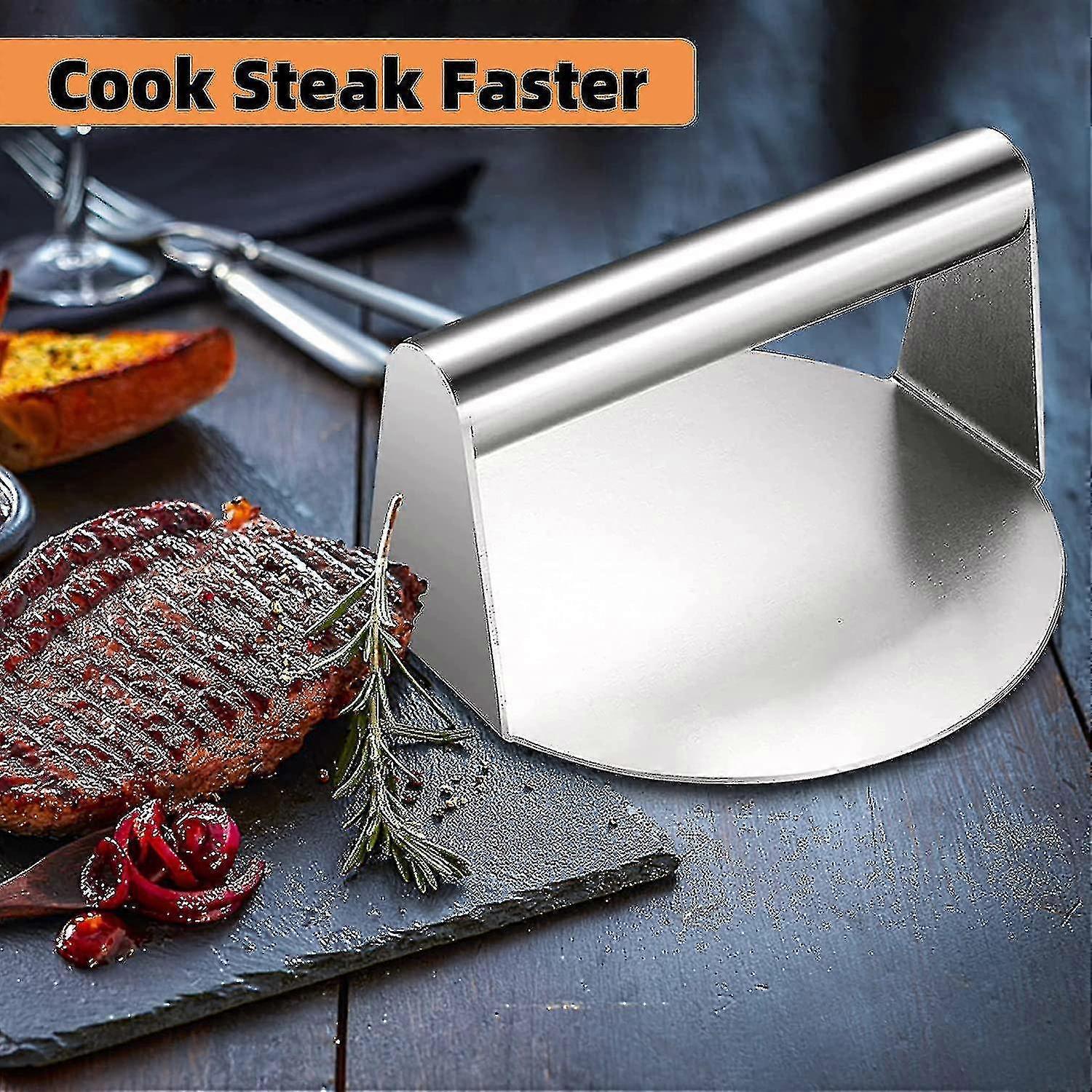 Burger Smasher Tool - Smooth Non-stick Surface - Round Utensil For ...