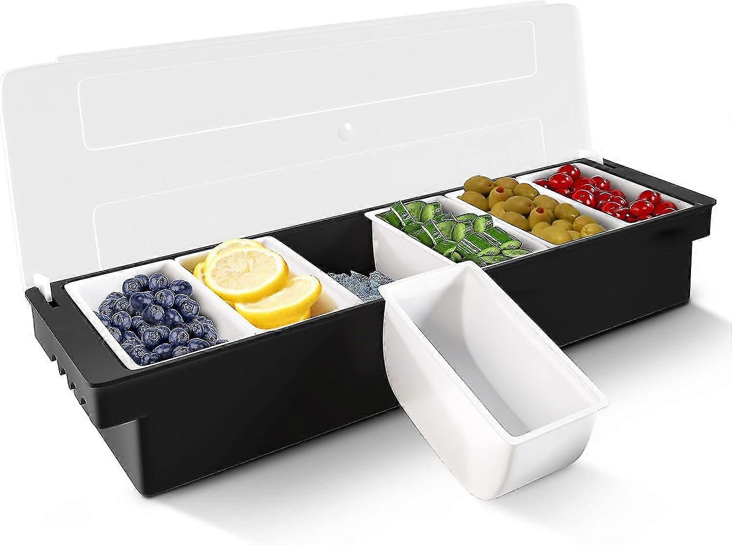Iced Condiment Serving Containers Refrigerated Decorative Tray Bar Rack ...