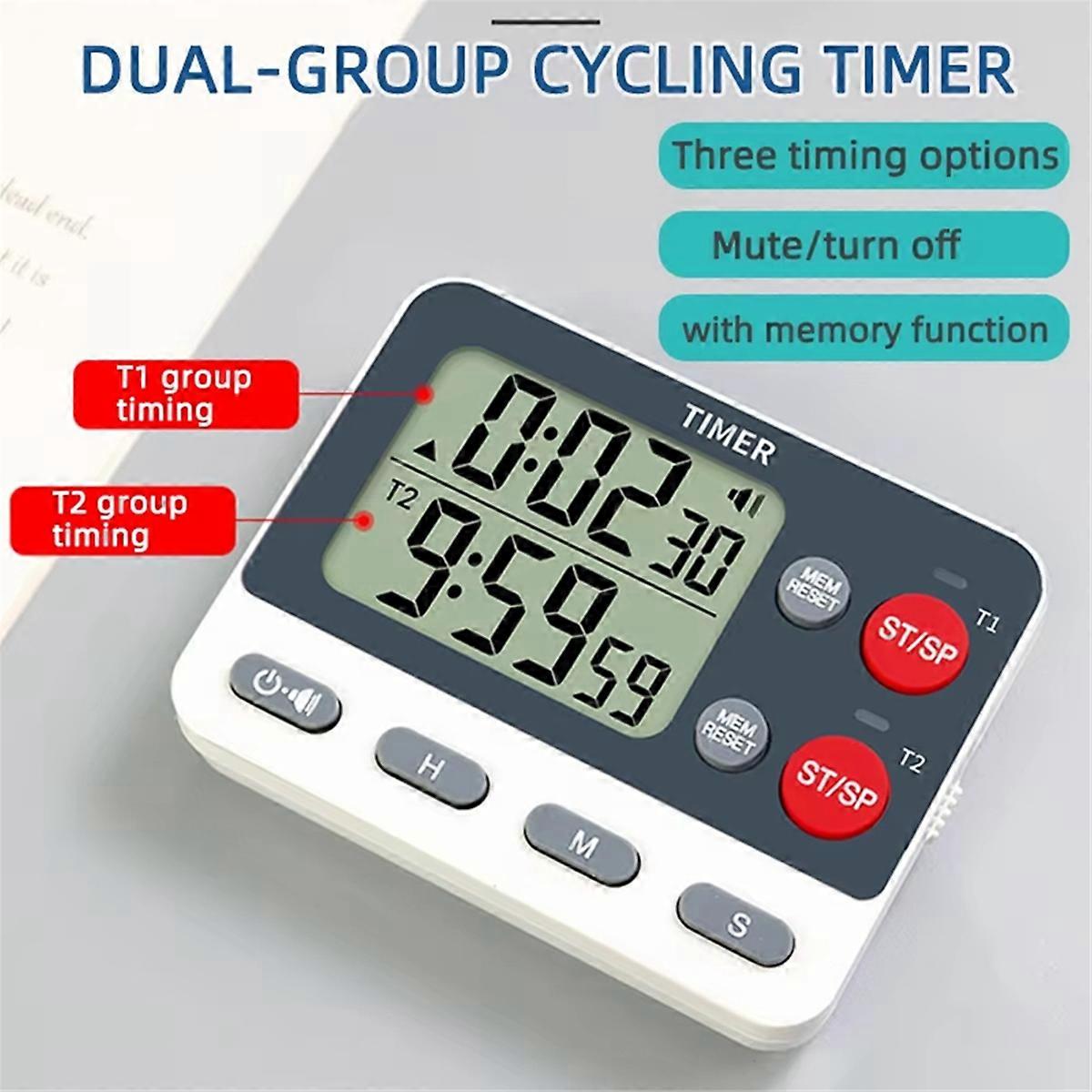 Digital Kitchen Dual Group Cycling Timer Three Timing Options,Mute/Turn ...
