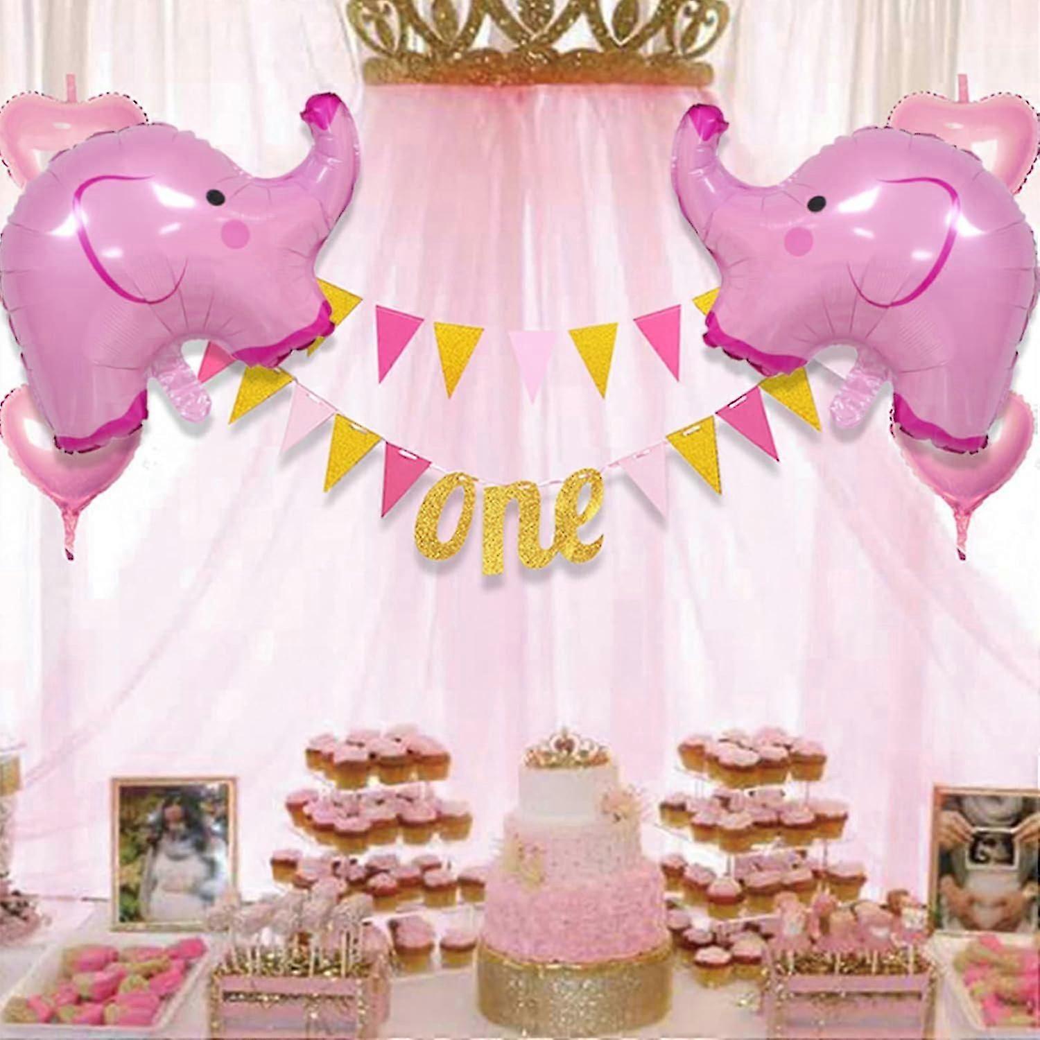 8 Pack Elephant Balloons Pink Cute Elephant Shape Aluminum Balloons for ...