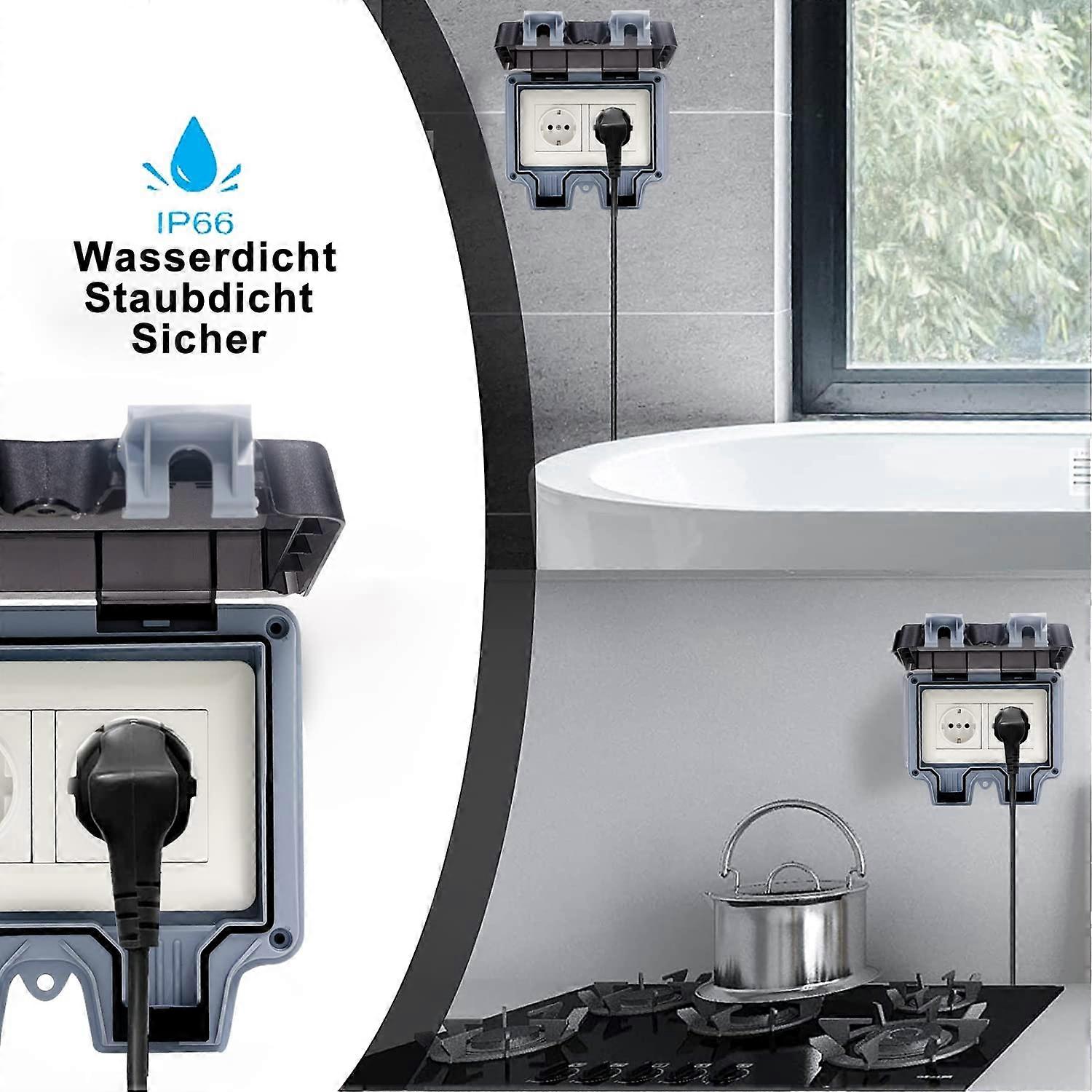 Weatherproof Outdoor Power Socket, Heavy Duty Electrical Outlet with ...