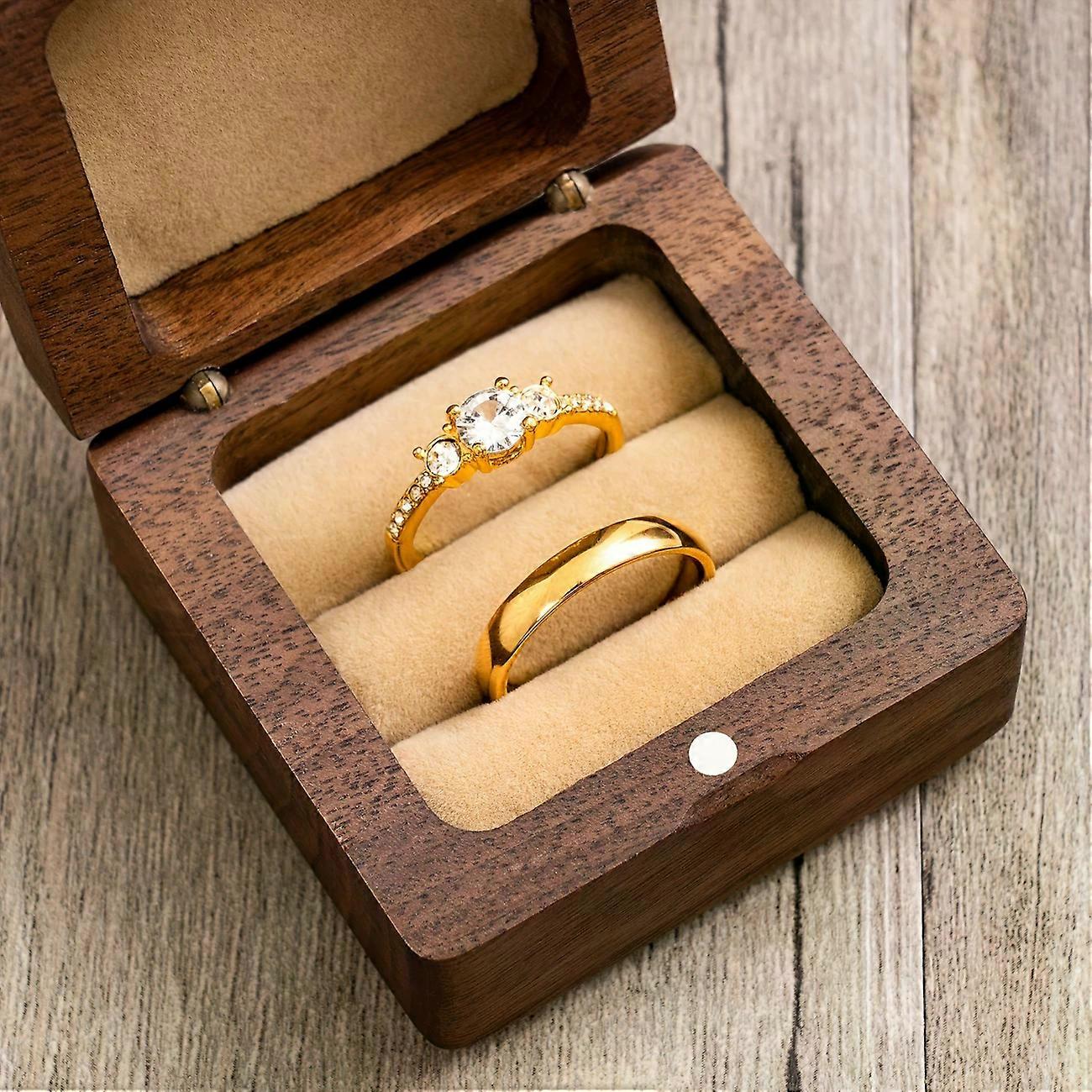 Elegant Handcrafted Walnut Wood Ring Box for Proposals & Weddings ...