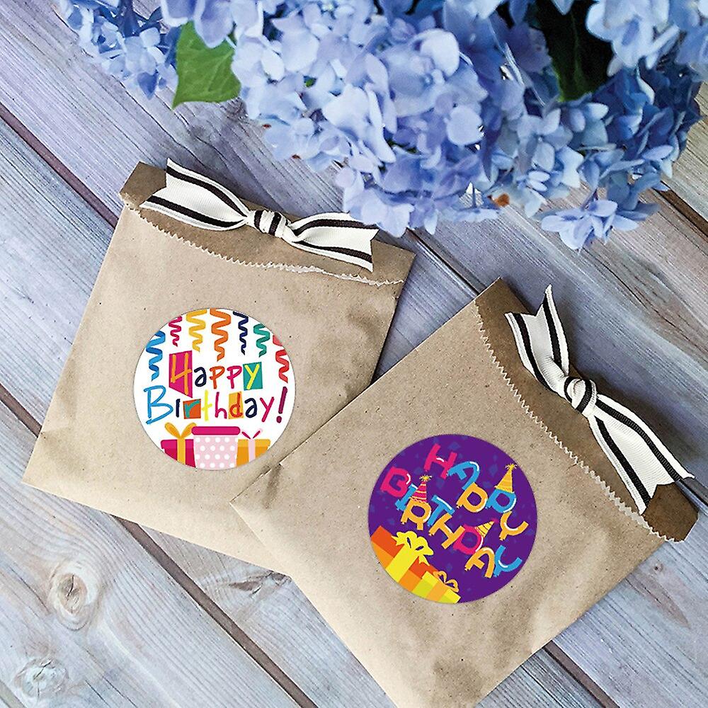 500Pcs happy birthday stickers gift packaging sealing label diy party ...