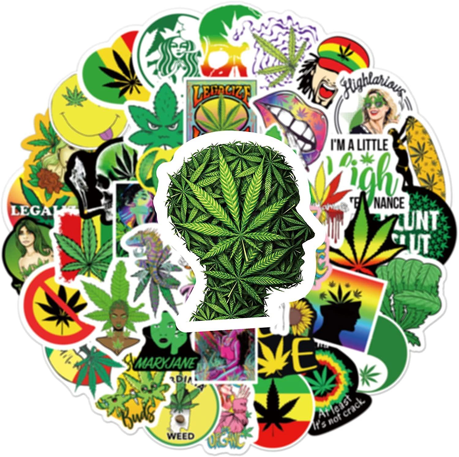 Weed Stickers (100 Pcs), 420 Vinyl Decal, Waterproof Sticker Pack ...