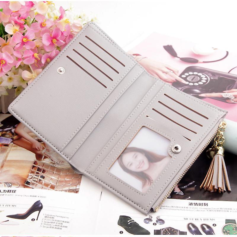 Women Tassel Wallet PU Leather Multi-card Purse Credit Card Holder ...