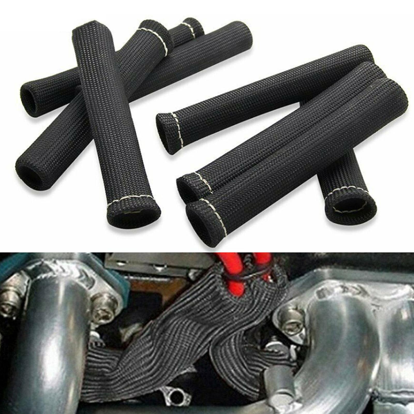 8Pcs High Temperature Resistance Glass Fiber Spark Plug Wire Sheath Car ...
