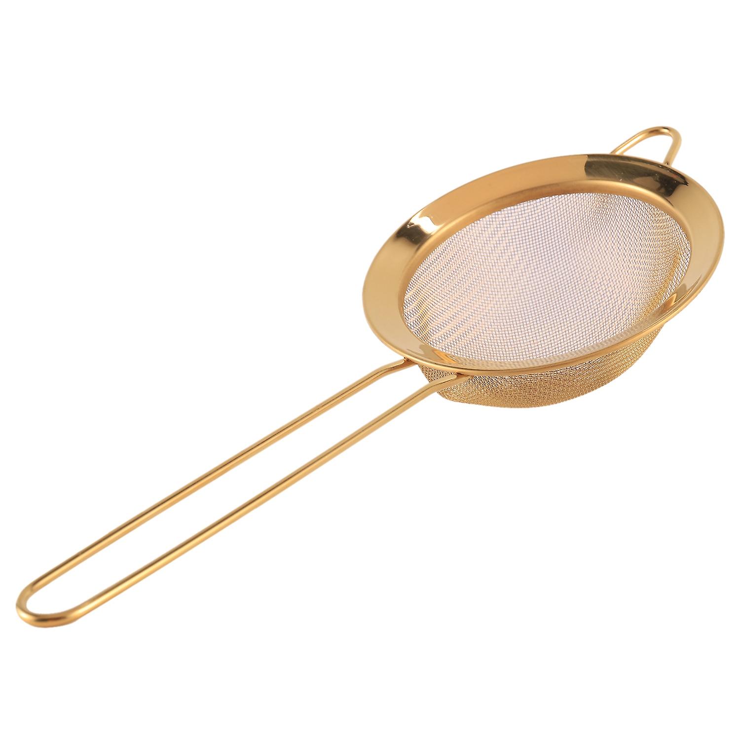 Stainless Steel Fine Mesh Oil Strainer Golden Flour Sifter Sieve ...