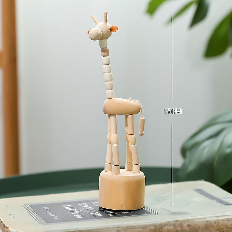 Small Statue,1 Piece Cute Creative Simple Wood Abstract Giraffe Statue ...