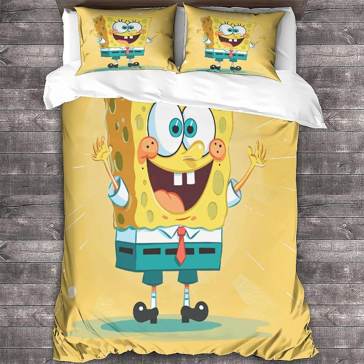 DSJackson SpongeBob 3PCs Quilt Cover 3D Printed Cartoon Duvet Cover ...