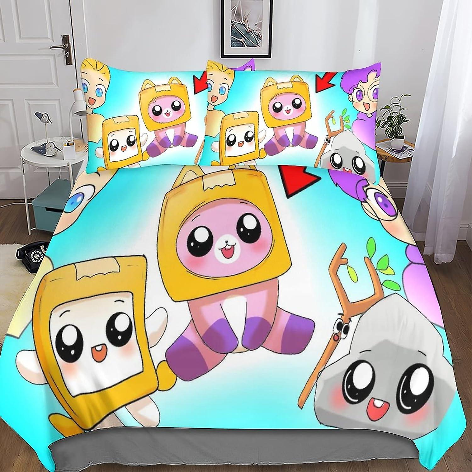 BARDYS Lankybox 3D Printed Duvet Cover Set Soft Microfiber Animation ...