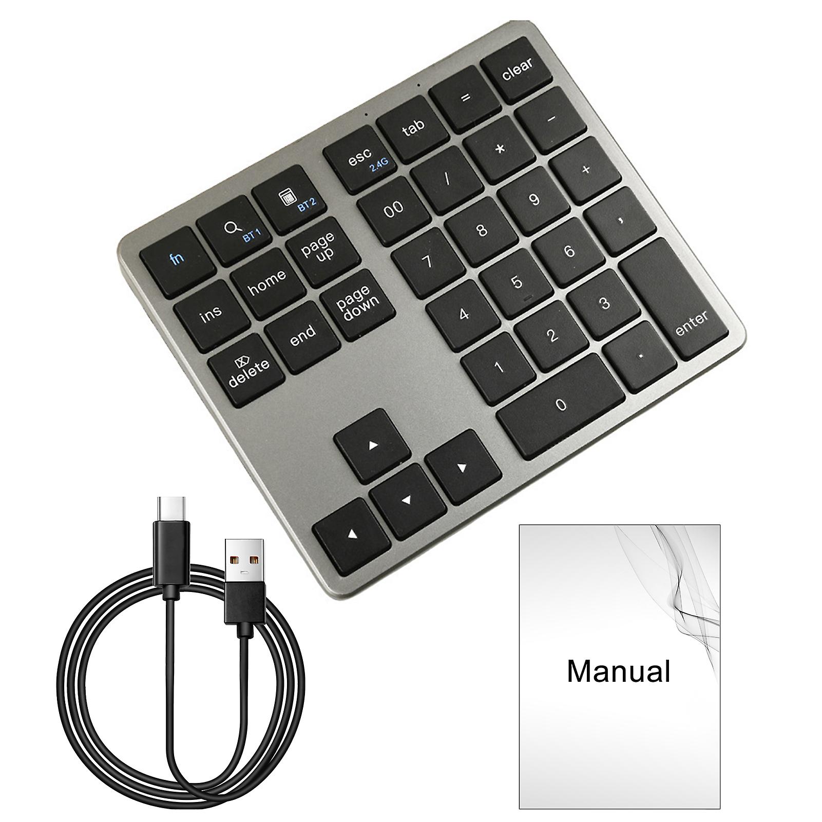 Wireless Bluetooth-compatible Number Pad 35 Keys Silent Number Keypad ...