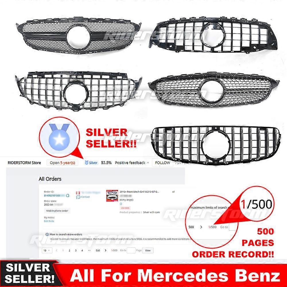 2016+ Front Mesh Grill W213 GT Grille E43 E450 W238 coupe Front Grill for Mercede E200 E300 E250 ...