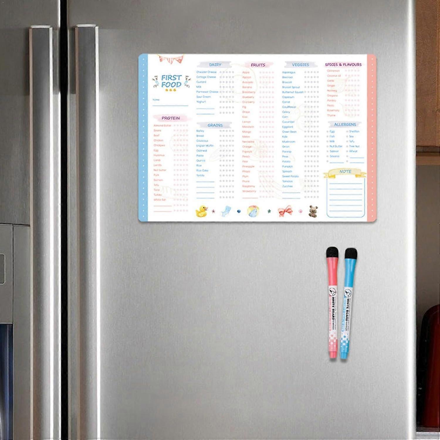 First Foods Tracker - Magnetic Daily Food Chart - Magnet Baby Weaning ...