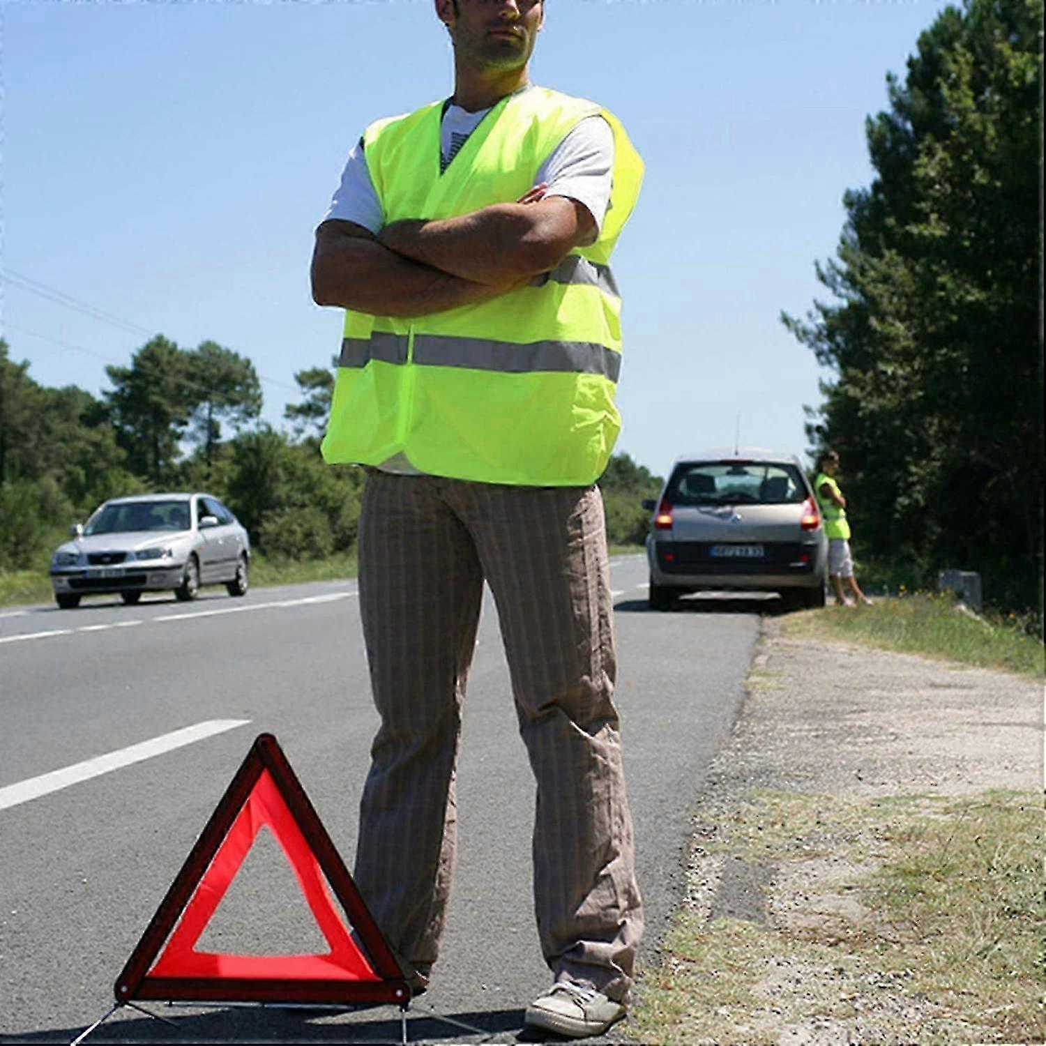 Pack of 8 high-visibility vests, neon yellow, reflective vest, accident ...