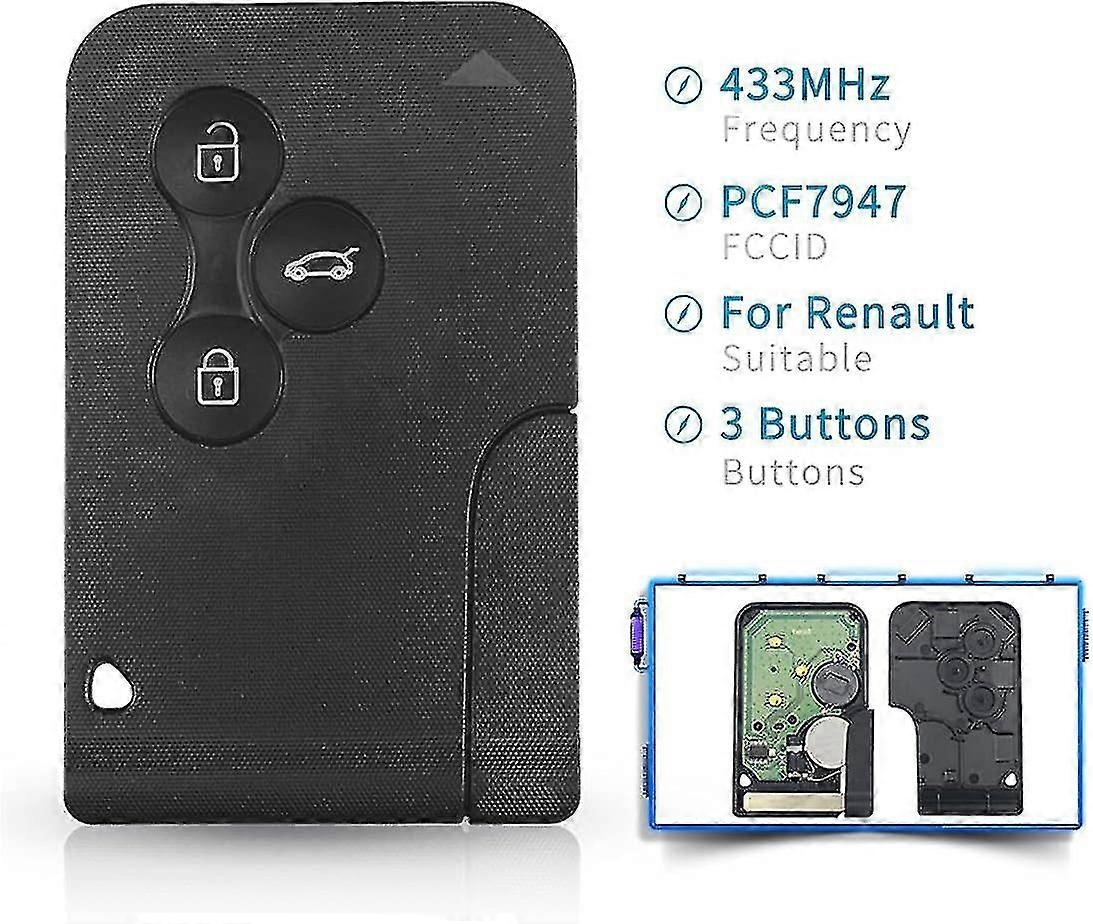 Buttons Remote Key Fob Key Card Shell For Re-nault Clio 3 Megane 2 ...