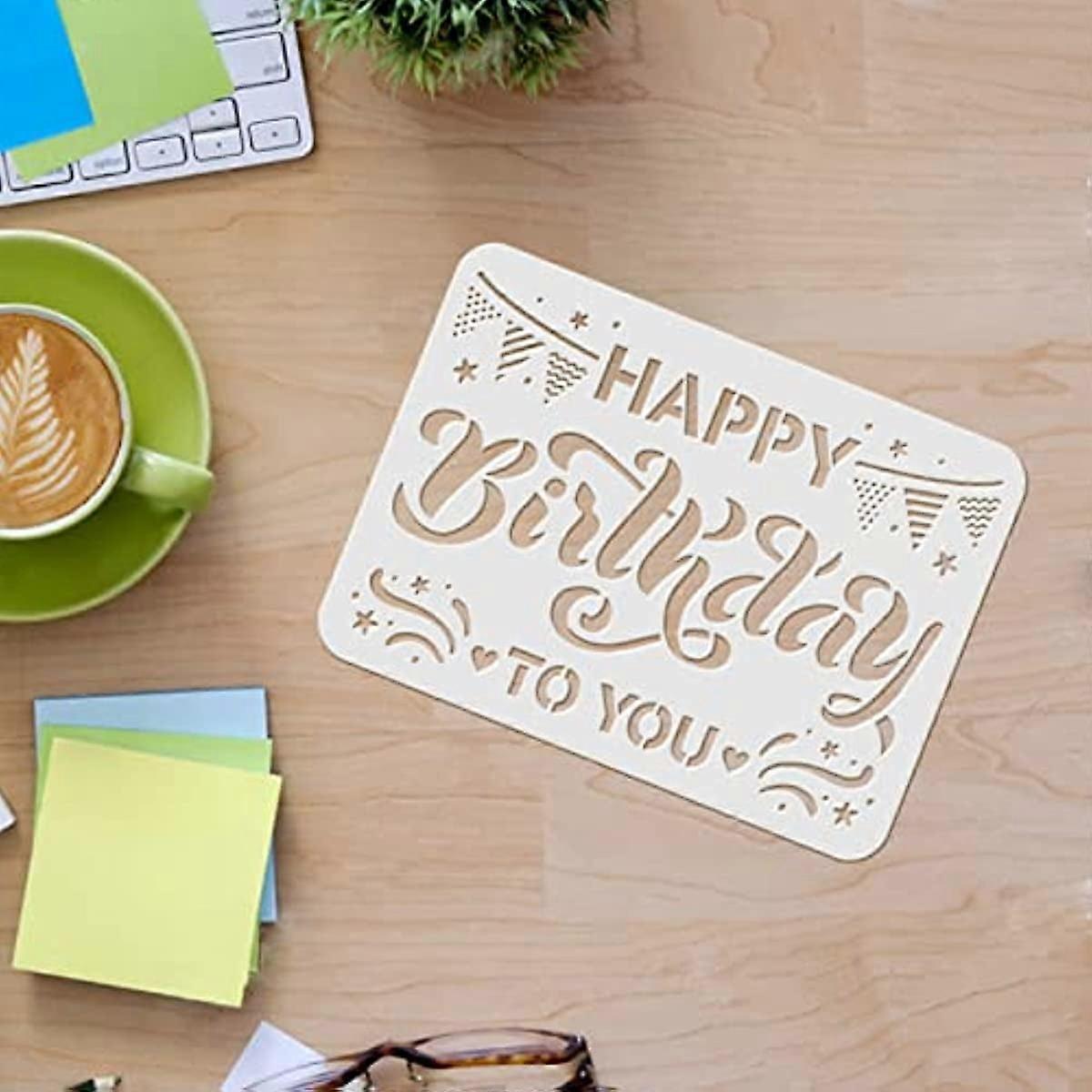 Happy Birthday to You Drawing Painting Stencils Templates Plastic ...