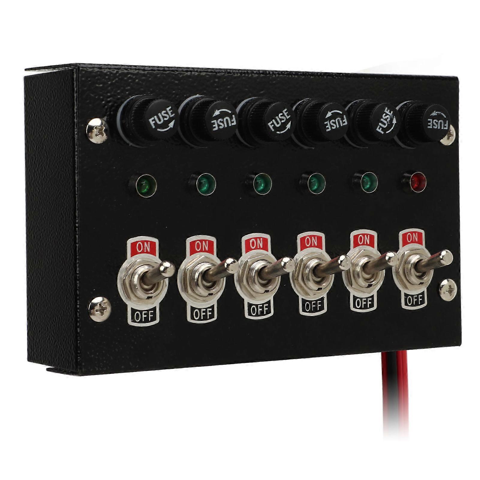 Marine Boat Rocker Switch Panel DC12 to 24V 6 Gang ON Off Toggle Switch ...