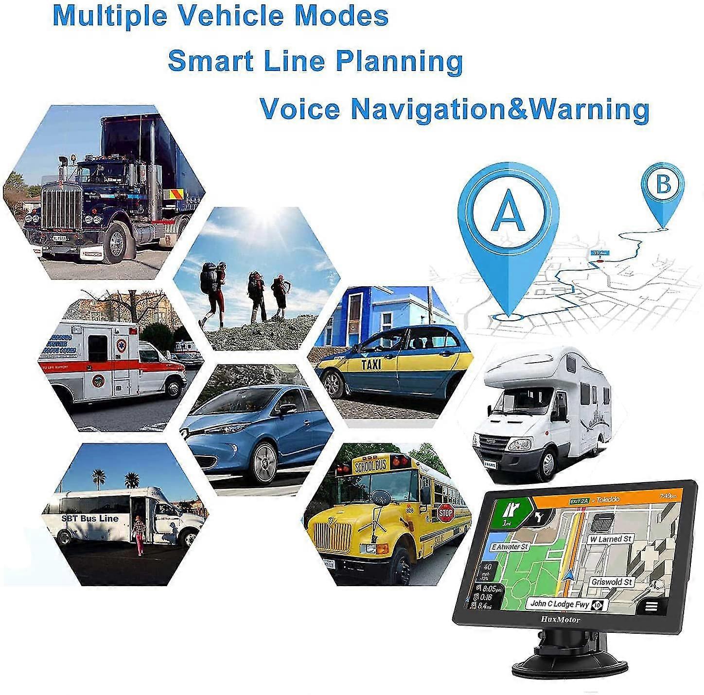 Sat Nav, Gps Navigation 9 Inch For Car Truck Lorry Hgv Motorhome, Uk Eu ...
