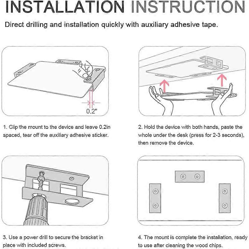 3pcs Under Desk Laptop Mount Under Desk Laptop Drawer with Screw Fit ...