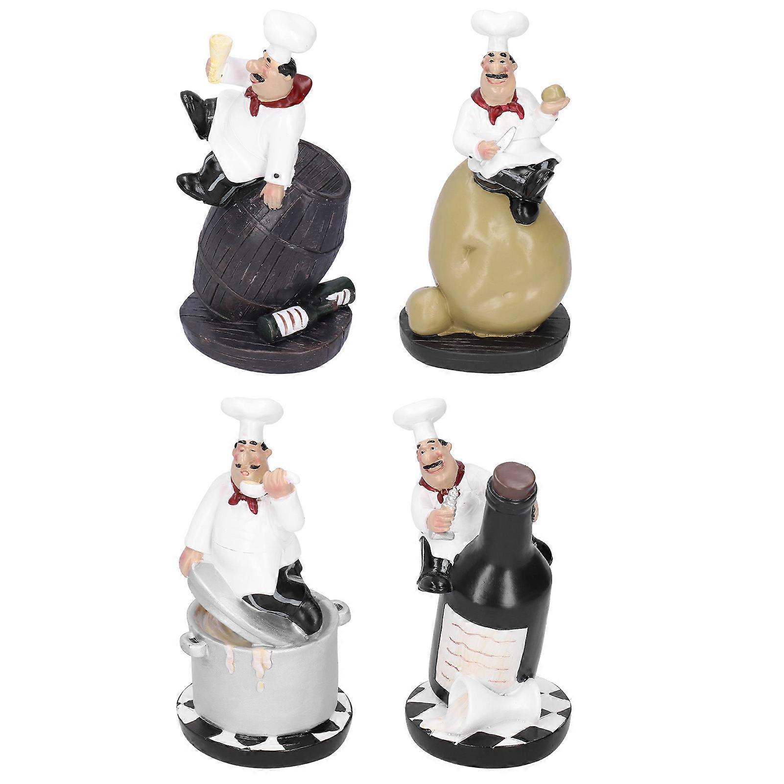 Model Chef Statue Figurines Set Kitchen Decor with Potatoes Resin ...