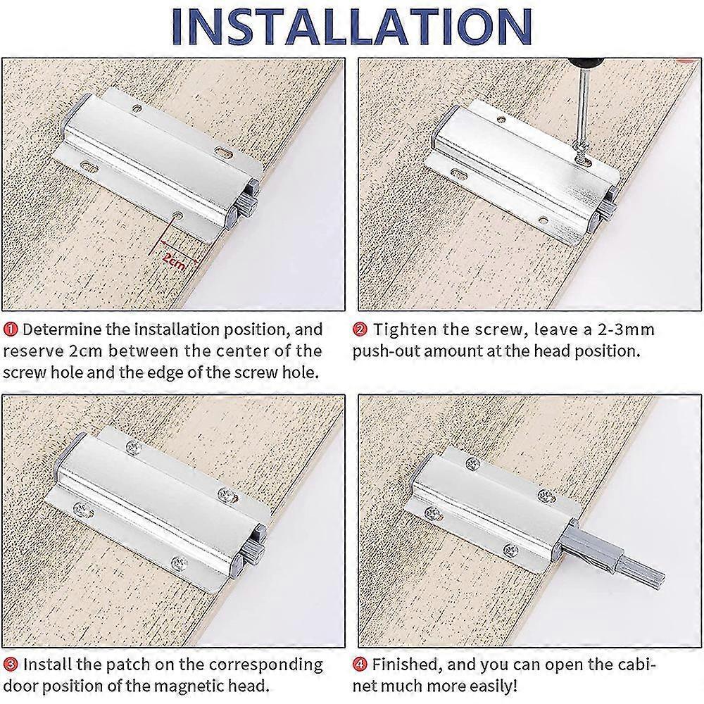 Push To Open Door Latch 4 Pack Magnetic Push Latches Heavy Duty For ...