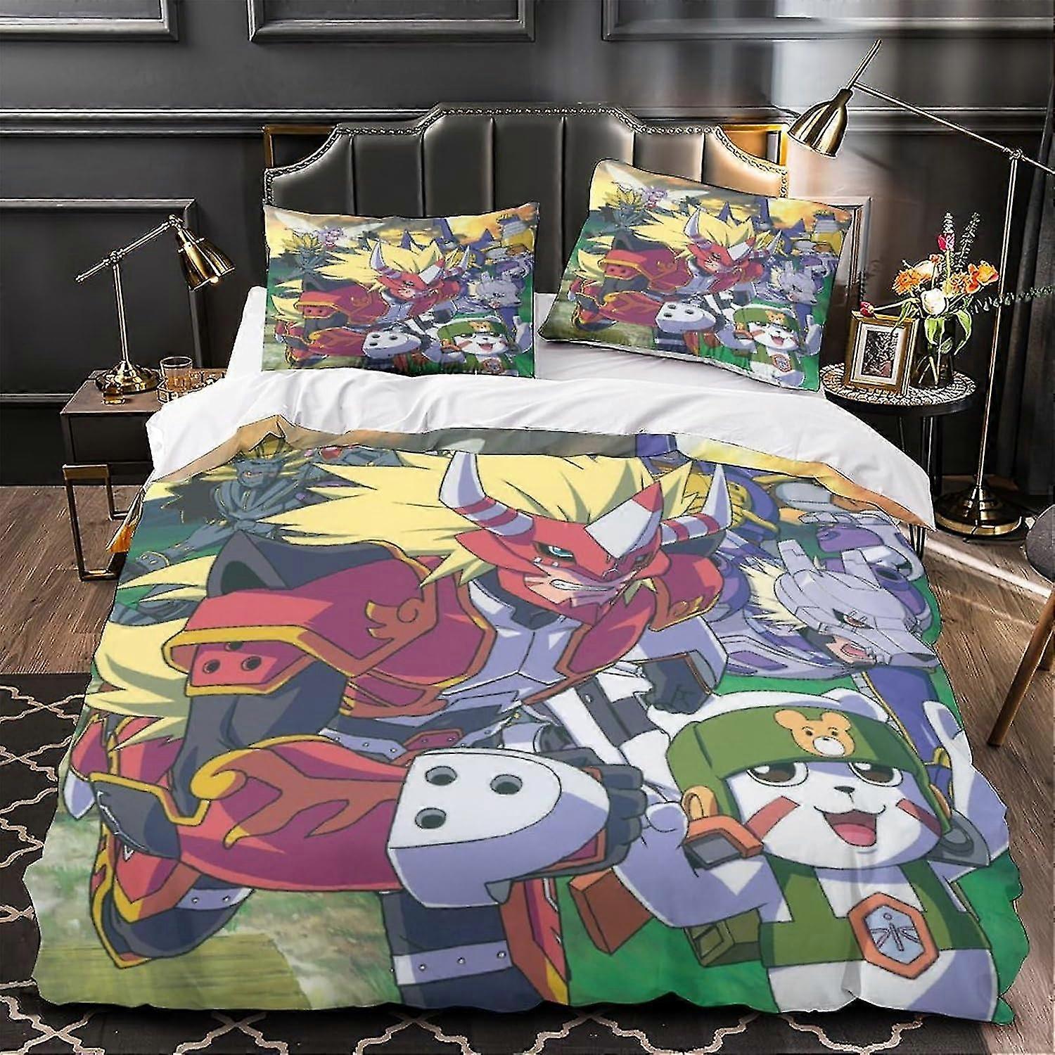 o2918 Bed Sheets Digimon Bedding Set Anime Game Duvet Cover Set for 3D ...