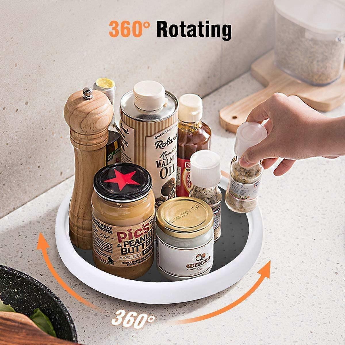3 Pack Non Skid Turntable Display Stand, 10-Inch Rotating Spice Rack ...