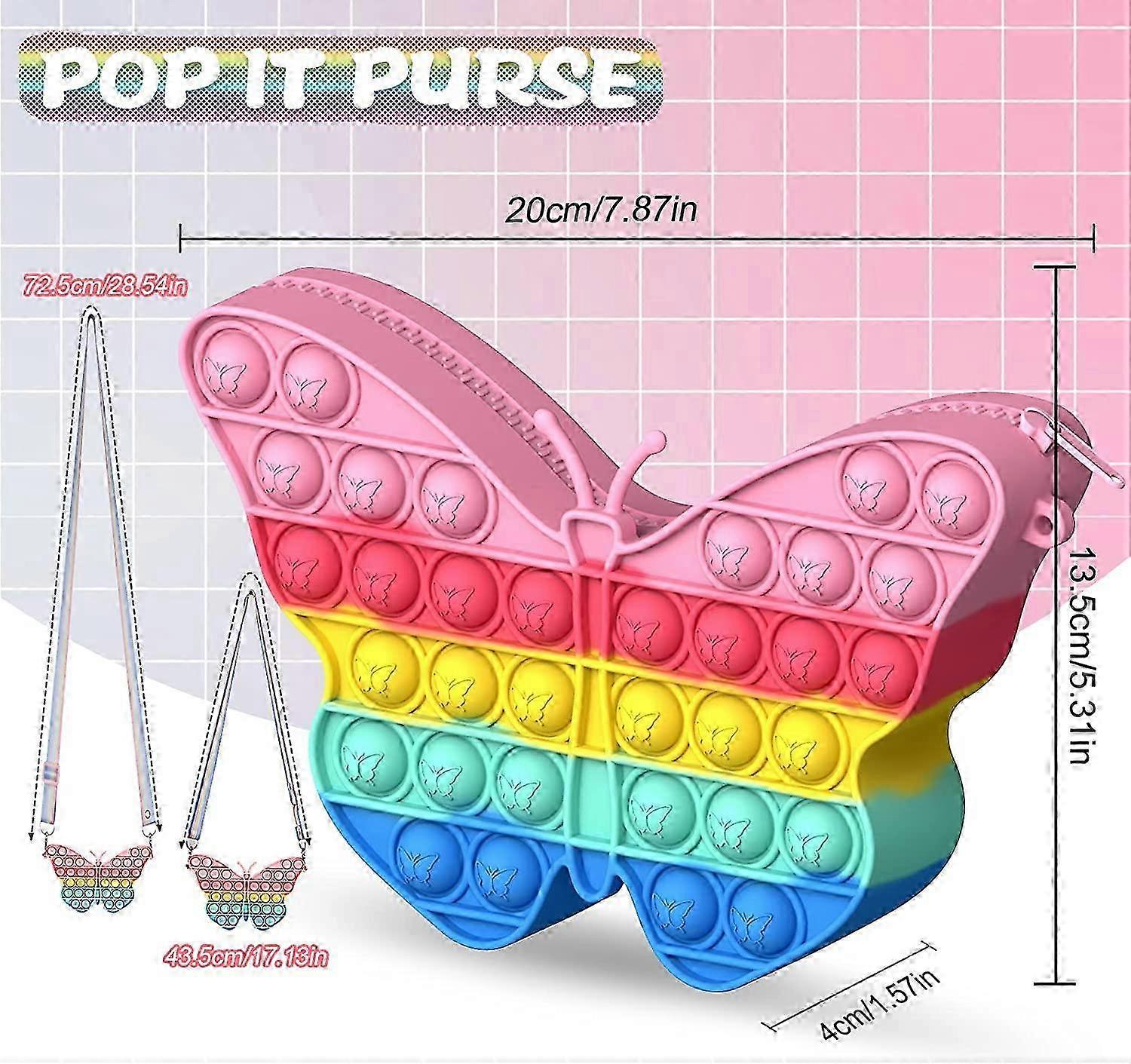 Pop Fidget Purse for Girls, Fidget Toys Bag Push Bubble Popper Handbag ...