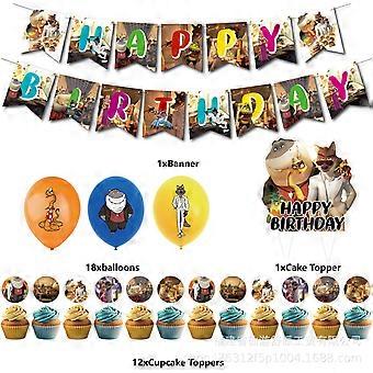 the bad guys theme birthday party decoration set children's flag cake ...