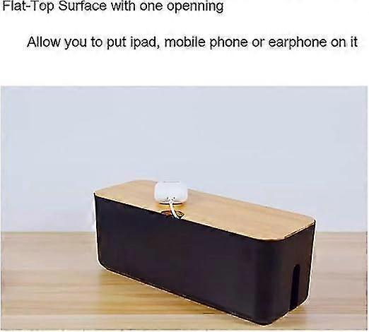 Cable Tidy Box, Wood Grian Under Desk Cable Management Organiser Box ...